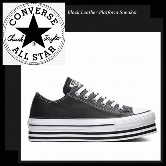 Converse | Shoes | Converse Chuck Taylor All Star Leather Platform Low ...